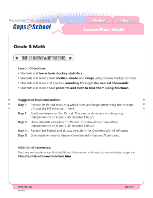 Fillable Online Grade 5 Day 1 Cas chl Lesson Plan - Math Fax Email ...