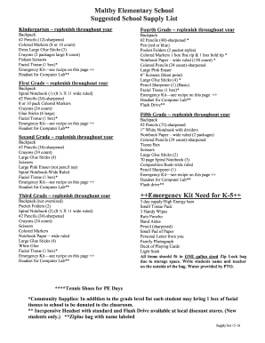 Fillable Online monroe wednet Maltby Elementary School Suggested School ...