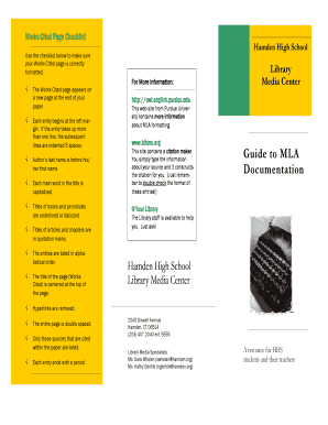 Fillable Online Works Cited Page Checklist Fax Email Print - pdfFiller