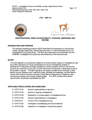 Fillable Online SOP35 Investigational drug accountability storage Fax ...