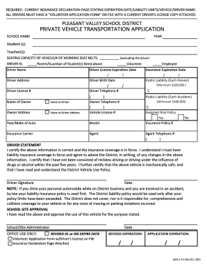 Fillable Online Private Vehicle Transportation Application Finalxlsx ...