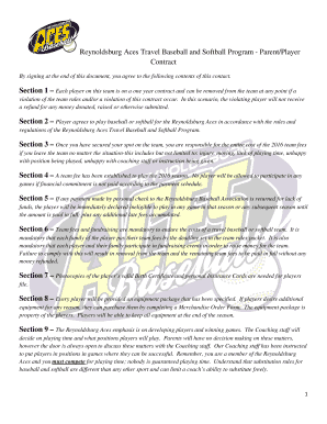 Fillable Online ParentPlayer Contract Fax Email Print - pdfFiller