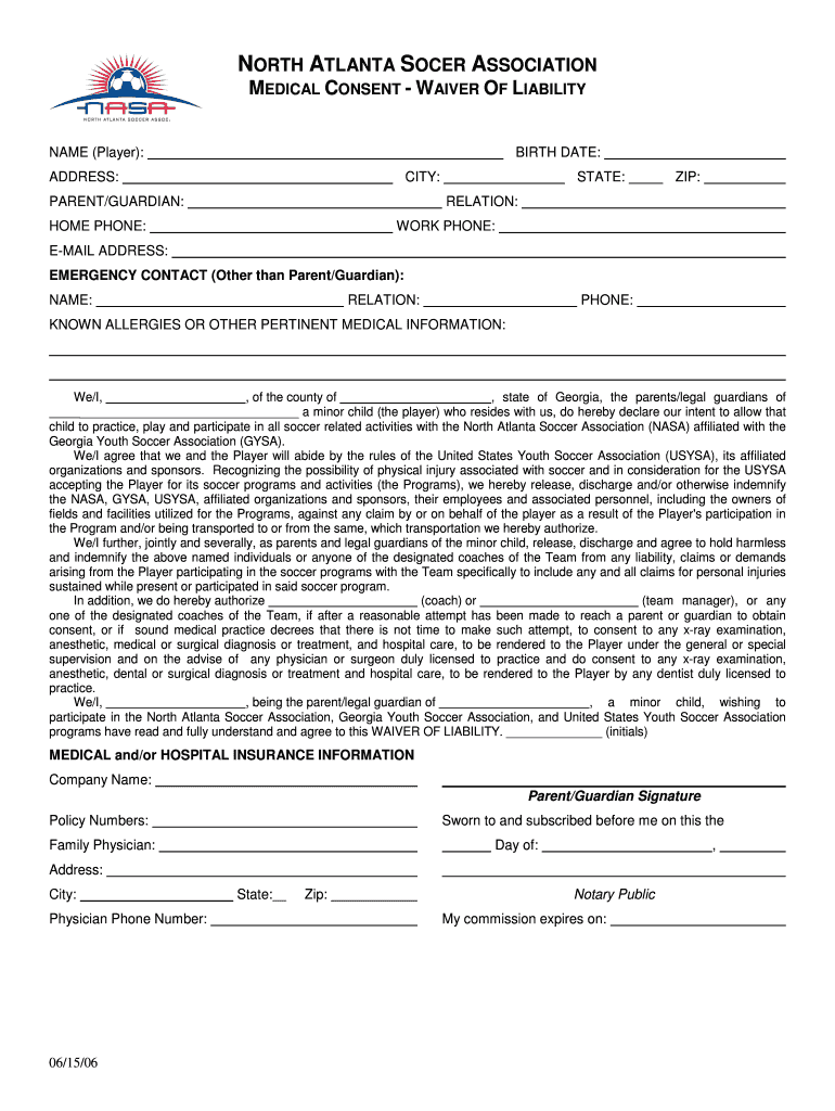 Fillable Online Nasa medical consent bformbpdf Fax Email Print - pdfFiller