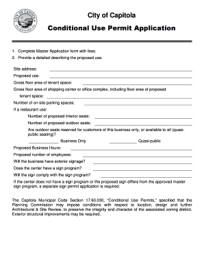 Fillable Online Conditional Use Permit - Capitola California Fax Email ...