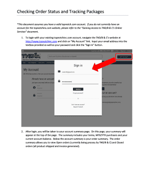 Fillable Online Checking Order Status and Tracking Packages Fax Email ...