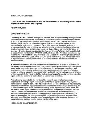 Fillable Online COLLABORATIVE AGREEMENT GUIDELINES FOR PROJECT ...