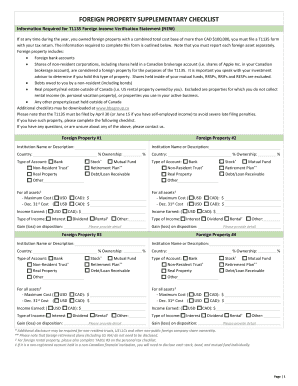 Fillable Online FOREIGN PROPERTY SUPPLEMENTARY CHECKLIST Fax Email ...