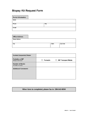 Fillable Online dental washington Biopsy Kit Request Form 2 ...