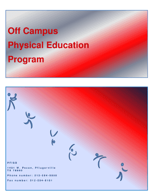 Fillable Online Off Campus Physical ducation - PfISD Fax Email Print ...