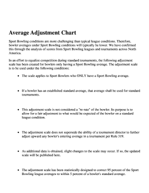Fillable Online Average Adjustment Chart Fax Email Print - pdfFiller