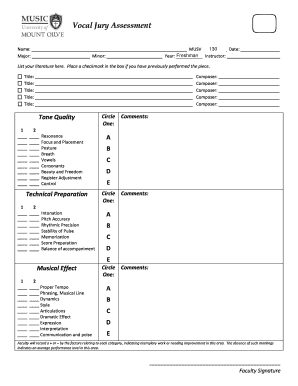 Fillable Online myumo moc Vocal Jury Assessment - myumomocedu Fax Email ...