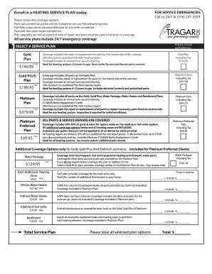 Fillable Online Enroll in a HEATING SERVICE PLAN today FOR SERVICE Fax ...