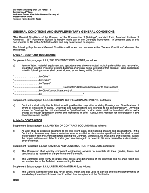 Fillable Online GENERAL CONDITIONS AND SUPPLEMENTARY GENERAL CONDITIONS ...