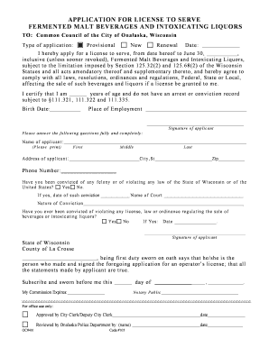 Fillable Online 401 - Bartenders Lic Form Fax Email Print - pdfFiller