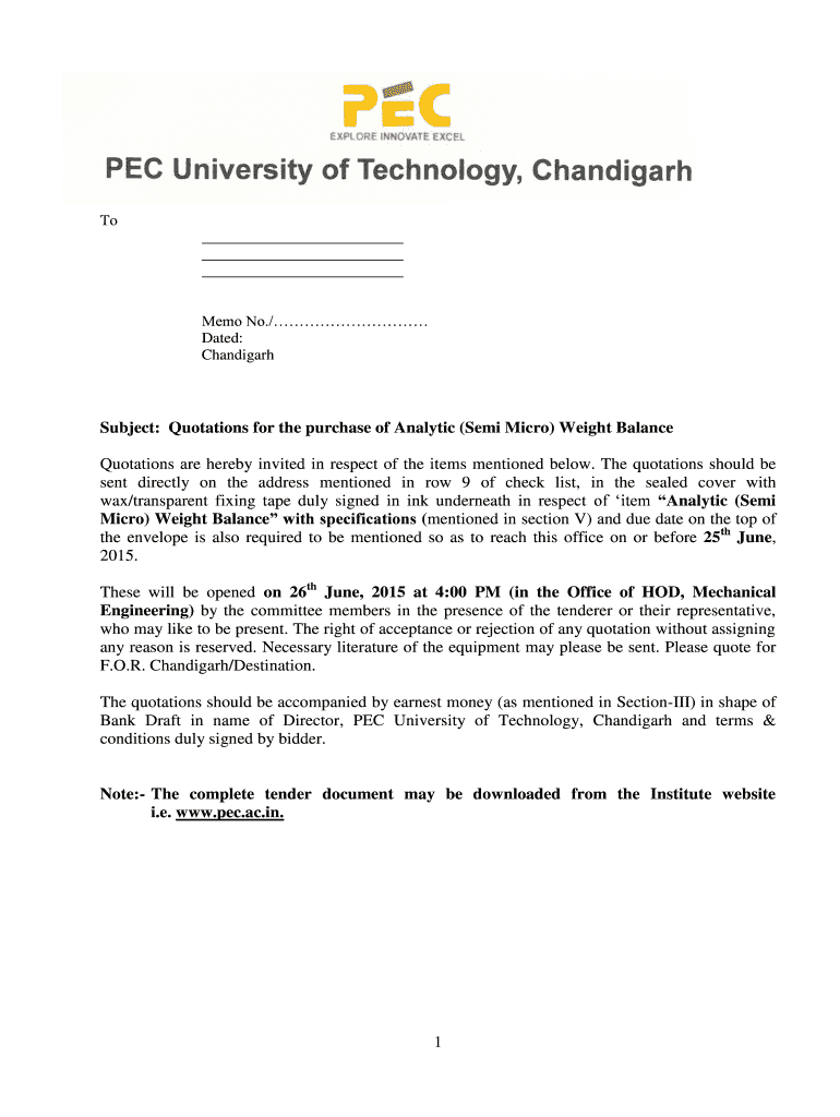 Fillable Online pec ac To Dated Chandigarh Fax Email Print - pdfFiller