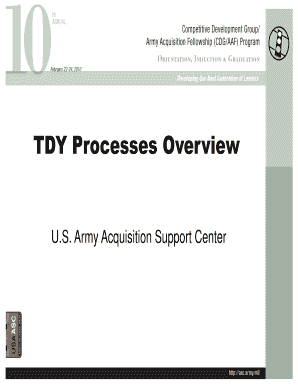 Fillable Online asc army TDY Processes Overview - USAASC Fax Email ...