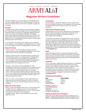 Fillable Online asc army Magazine Writers Guidelines - United States ...