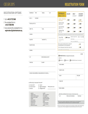 Fillable Online CEE GRI 2015 REGISTRATION FORM - Global Real Institute ...