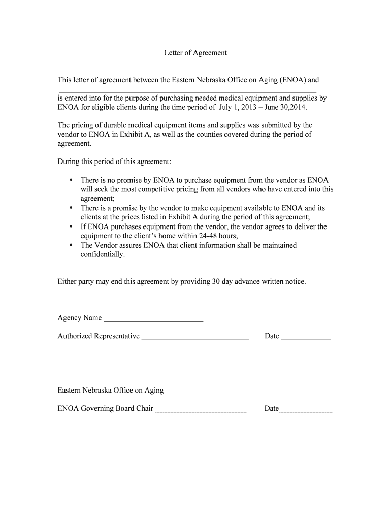 Fillable Online database DME LETTER OF AGREEMENTdocx - database Fax ...