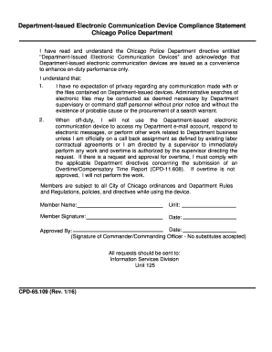 Fillable Online Department-Issued Electronic Communication Device Fax ...
