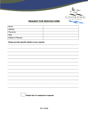 Fillable Online Request for Service Form - coorongsagovau Fax Email ...