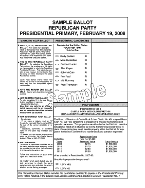 Republican Sample Ballot - Fill Online, Printable, Fillable, Blank ...