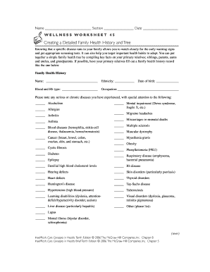 Fillable Online web cerritos Creating a Detailed Family Health History ...