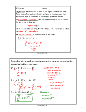 Fillable Online perrylocal Examples Write each sum using summation ...