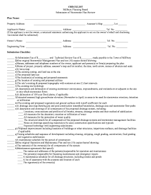Fillable Online millbury-ma CHECKLIST Plan Name - Millbury Public ...