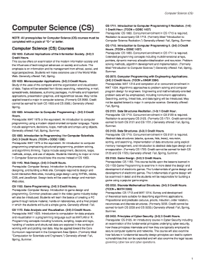 Fillable Online Computer Science (CS) Fax Email Print - pdfFiller