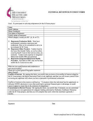 Fillable Online mhm External Reviewer Interest Form for Web - MHM - mhm ...