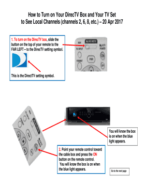 Fillable Online How to Turn on Your DirecTV Box and Your TV Set Fax ...