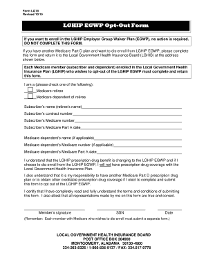 Fillable Online lghip LGHIP EGWP Opt-Out Form Fax Email Print - pdfFiller