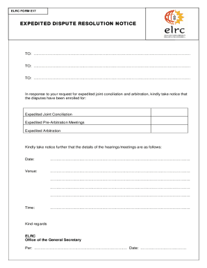 Fillable Online Form E17 Expedited Dispute Resolution Notice.doc Fax ...