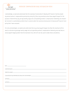 Fillable Online WORkERs cOMPENsATION WAGE DEsIGNATION FORM Fax Email ...