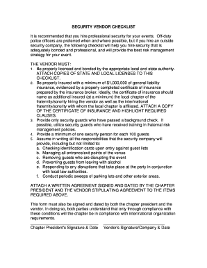 Fillable Online SecurityVendorChecklist.doc Fax Email Print - pdfFiller