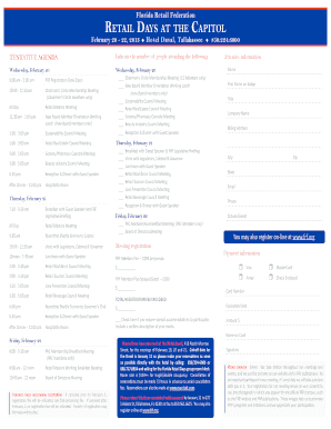 Fillable Online Florida Retail Federation Retail Days at the Capitol ...