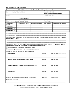 Fillable Online Pre-visit Sheet Makukuhan - musicavivacomau Fax Email ...