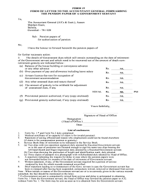 Fillable Online FORM 19 FORM OF LETTER TO THE ACCOUNTANT GENERAL Fax ...