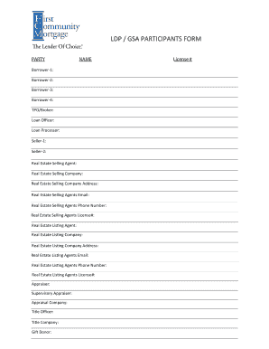 Fillable Online LDP-GSA-vendor participants form Fax Email Print ...