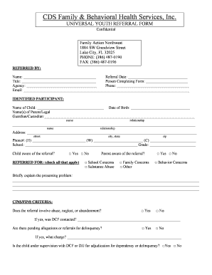 Fillable Online CDS Family Behavioral Health Services Inc - SchoolDesk ...