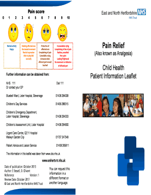 Fillable Online Pain score Fax Email Print - pdfFiller