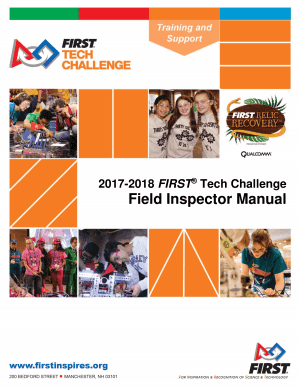 Fillable Online 2 FIRST Tech Challenge Field Inspector Manual Fax Email ...