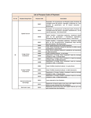 Fillable Online List of Purpose Code of Payment Fax Email Print - pdfFiller