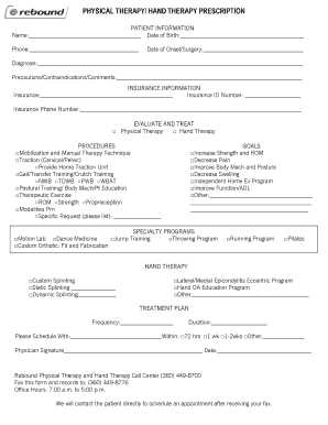 Fillable Online PT and HT Referral Form - Rebound Fax Email Print ...