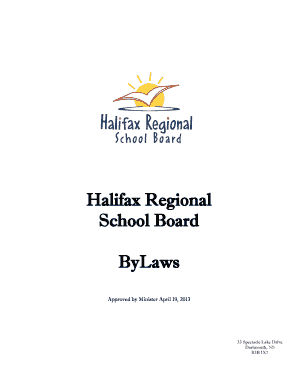 Fillable Online hrsb Halifax Regional School Board ByLaws Fax Email ...