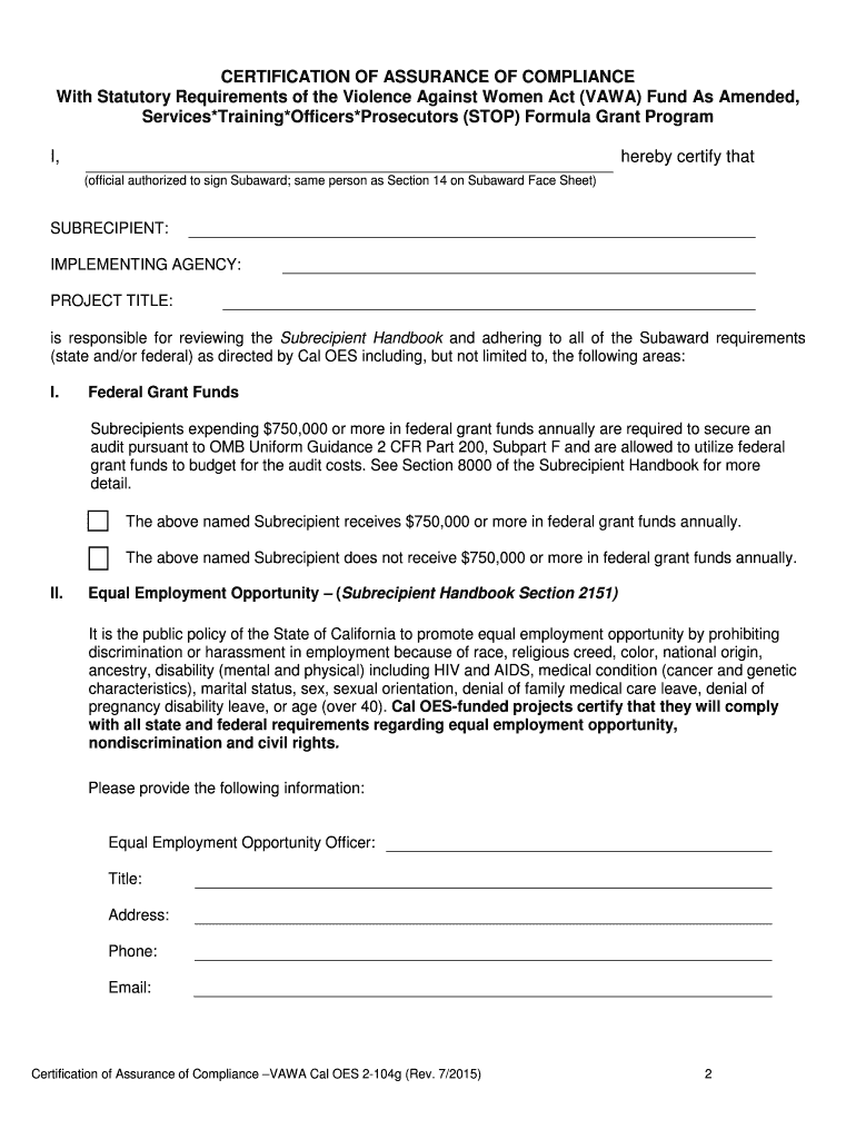 Fillable Online With Statutory Requirements of the Violence Against ...