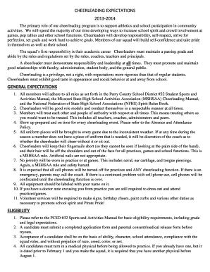 Fillable Online CHEERLEADING EXPECTATIONS Fax Email Print - pdfFiller