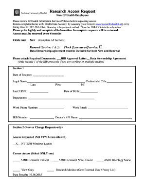 Fillable Online researchcompliance iu Research Access Request FINAL ...