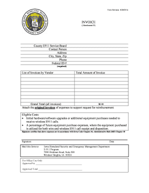 Fillable Online INVOICE - homelandsecurityiowagov Fax Email Print ...
